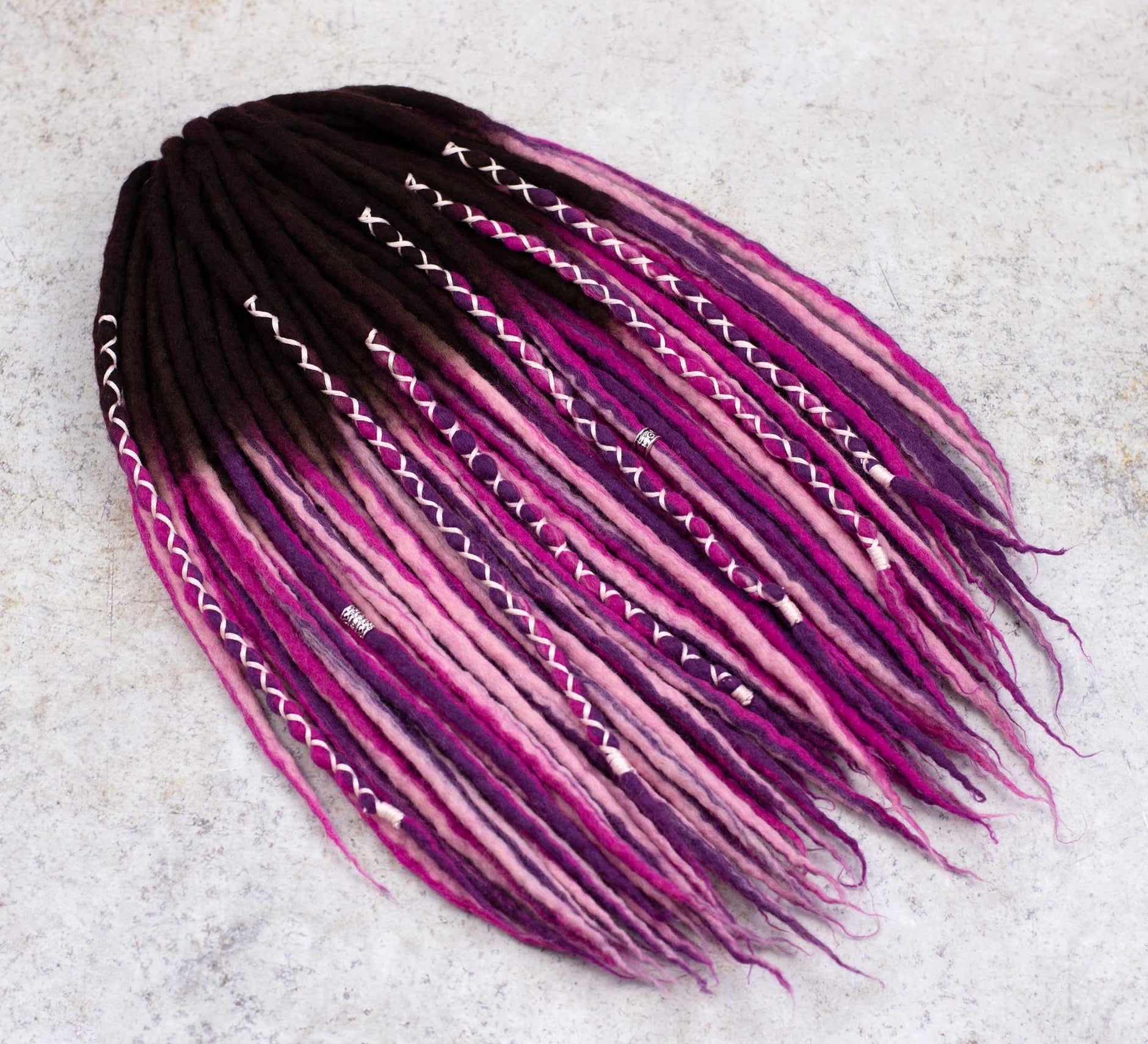 Hand-dyed ombre wool dreads – Boholucydreads