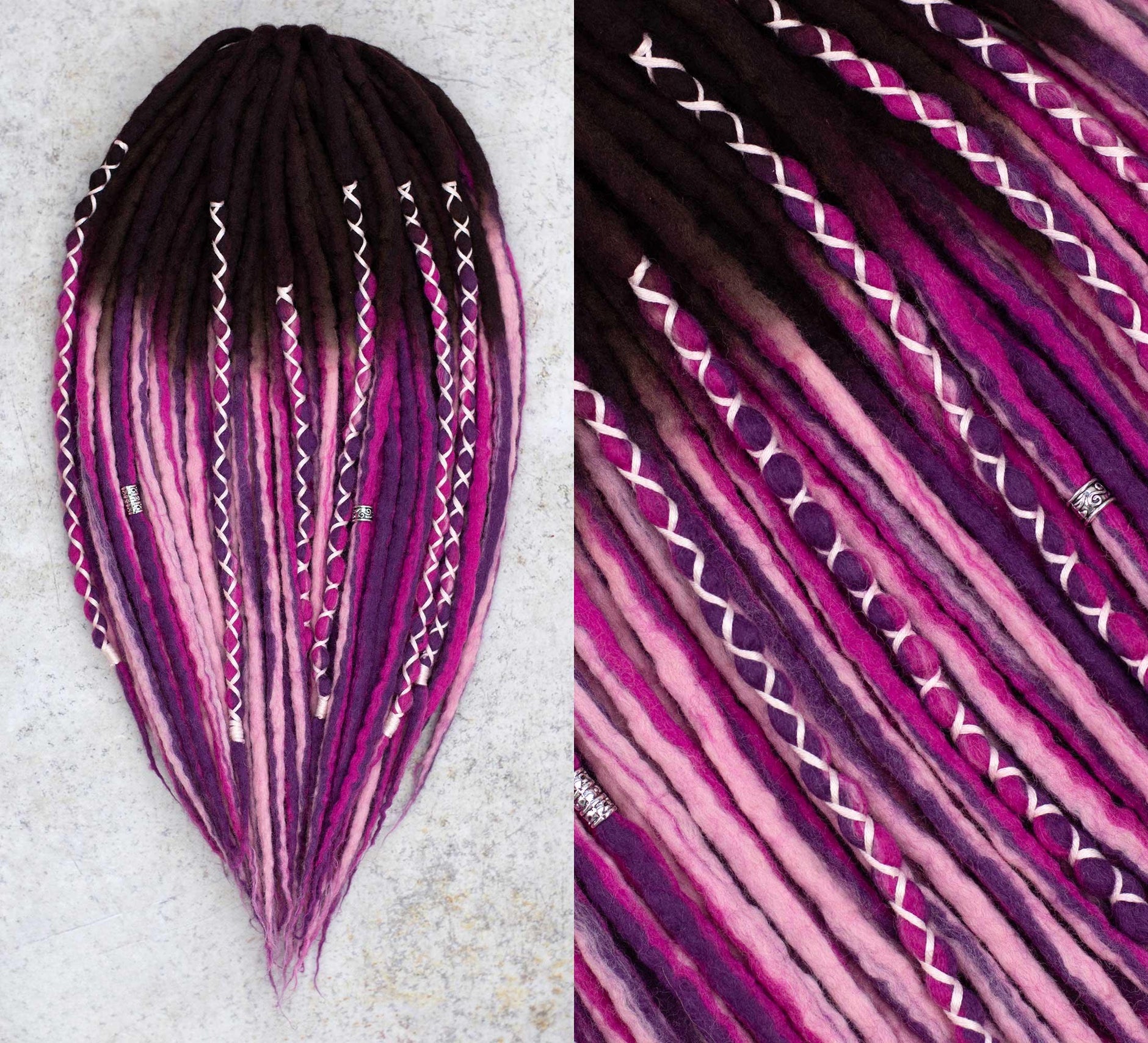 Hand-dyed ombre wool dreads – Boholucydreads