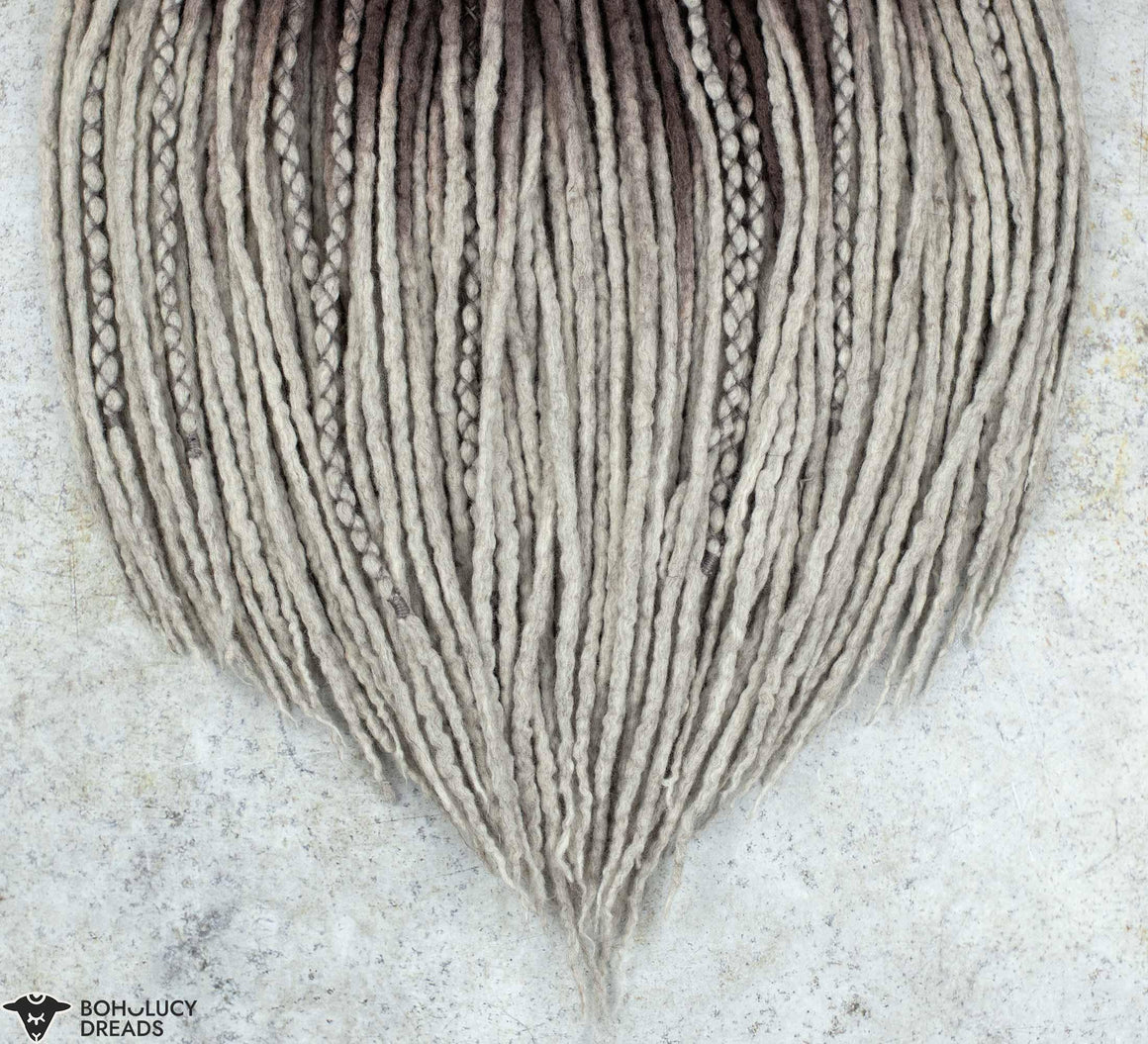 Hand-dyed ombre wool dreads – Boholucydreads